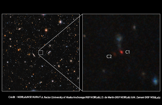 「宇宙の夜明け」に合体する双子の巨大ブラックホールを発見 | Kavli IPMU-カブリ数物連携宇宙研究機構